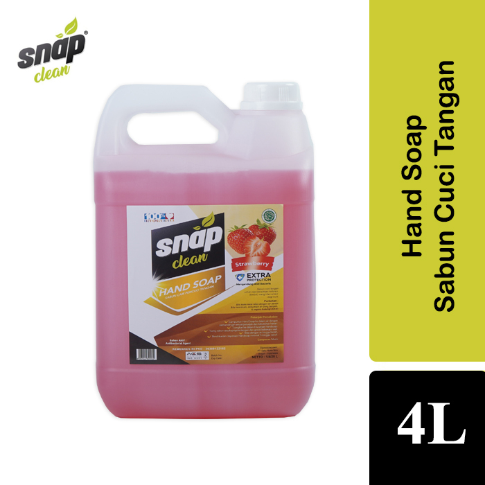 Jual Snap Clean Handsoap Aroma Strawberry 4L - Sabun Cuci Tangan Original | Shopee Indonesia