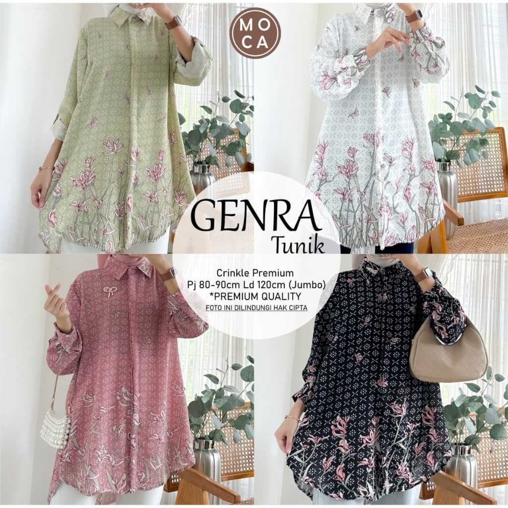 Jual GENRA TUNIK JUMBO CRINKLE PREMIUM MURAH ADEM NYAMAN BY MOCAA ...