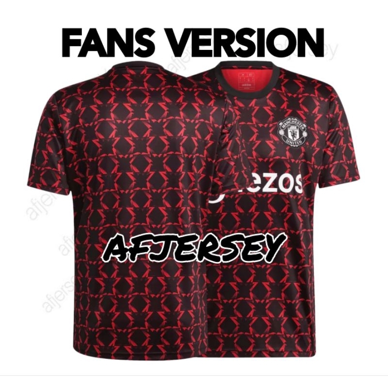 Jual Fans Jersey Bola Mu.id Mnchstr_Utd Trening TEZOS Merah 2024 2025 ...