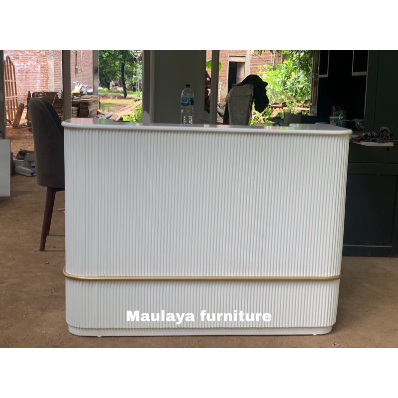 Jual Meja Kasir Meja Kerja Minimalis List Gold | Shopee Indonesia