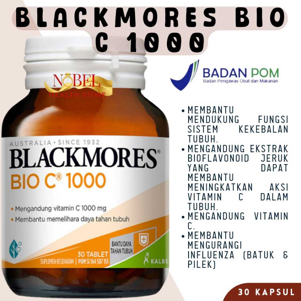 Jual Blackmores bio c 1000mg BPOM kalbe 30 tablet KETEBALAN TUBUH ...