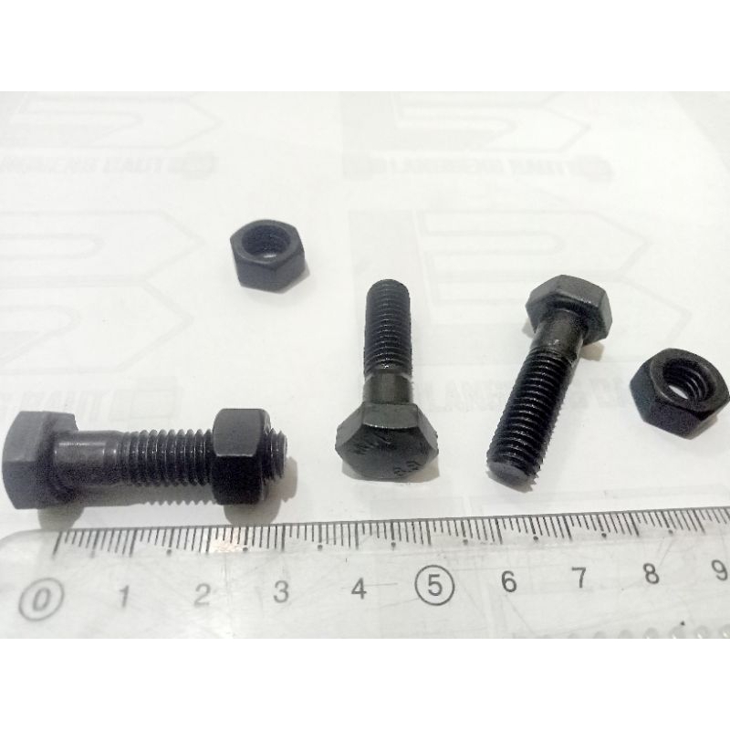 Jual Baut Mur BAJA M8 X 30 / 3cm Kunci 13 Hitam M8x30 | Shopee Indonesia
