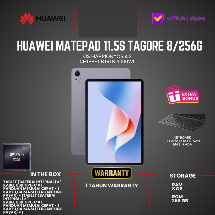 Jual Huawei Matepad 11.5S Papermatte Edition Tagore Ram 8/256GB WiFi ...