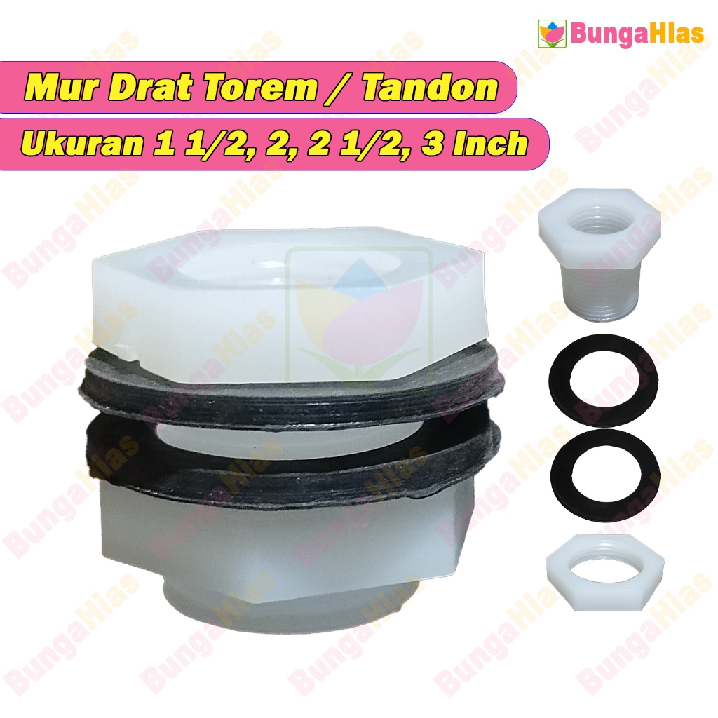 Jual Mur Toren Tandon Drat 1/2 3/4 1 2 3 inch Konektor Verloop Ring ...