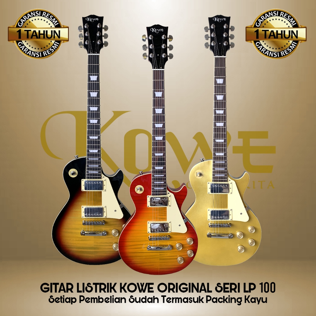 Jual Gitar Elektrik Original Merk Kowe LP 100 Model Lesspaul Bonus ...