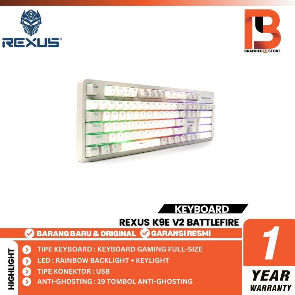 Jual REXUS K9E V2 BATTLEFIRE RGB Gaming Keyboard | Shopee Indonesia
