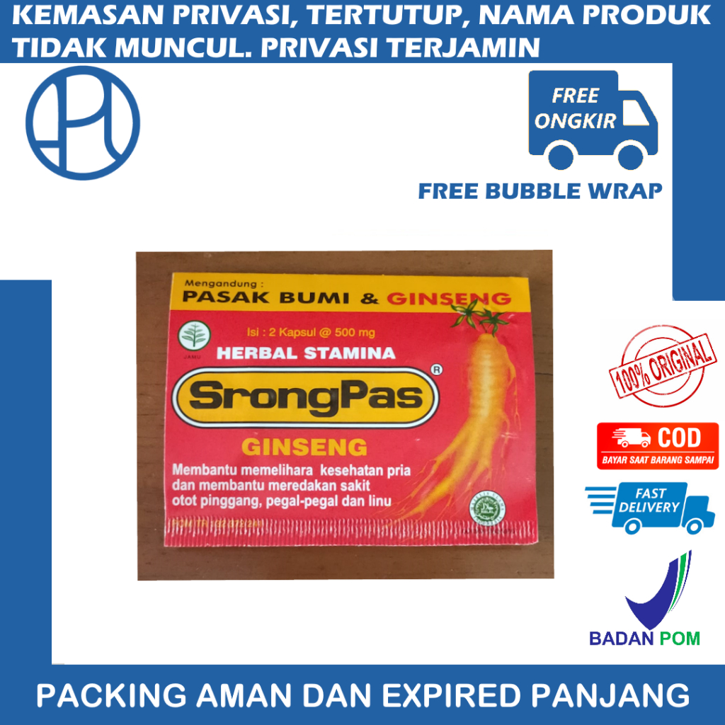 Jual SRONGPAS GINGSENG STRIP ISI 2 KAPSUL SRONG PAS STRONG GINSENG ...