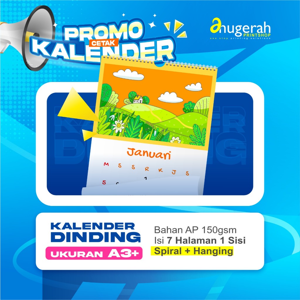 Jual Kalender Dinding Tahun Baru Finishing Kalender Jepit Kaleng ...