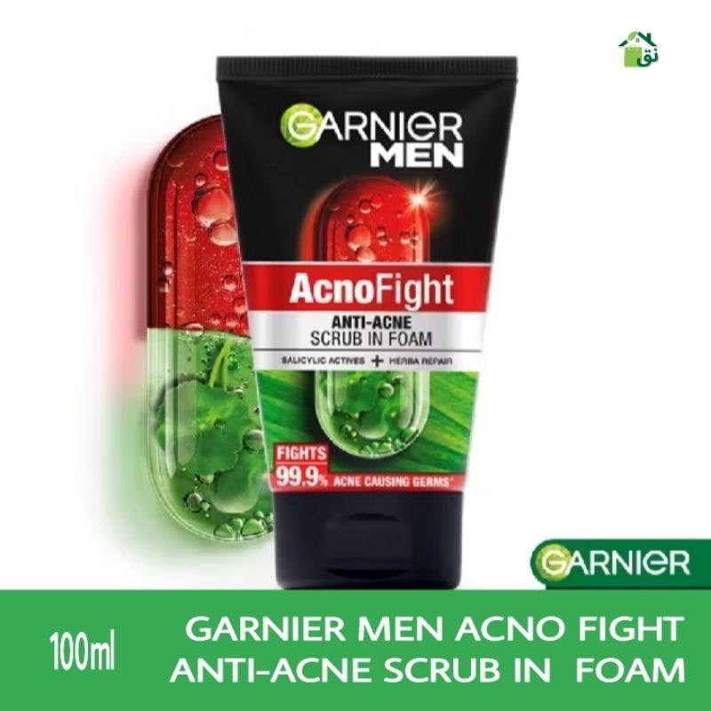 Jual GARNIER MEN ACNO FIGHT ANTI-ACNE SCRUB IN FOAM 100ML | Shopee Indonesia
