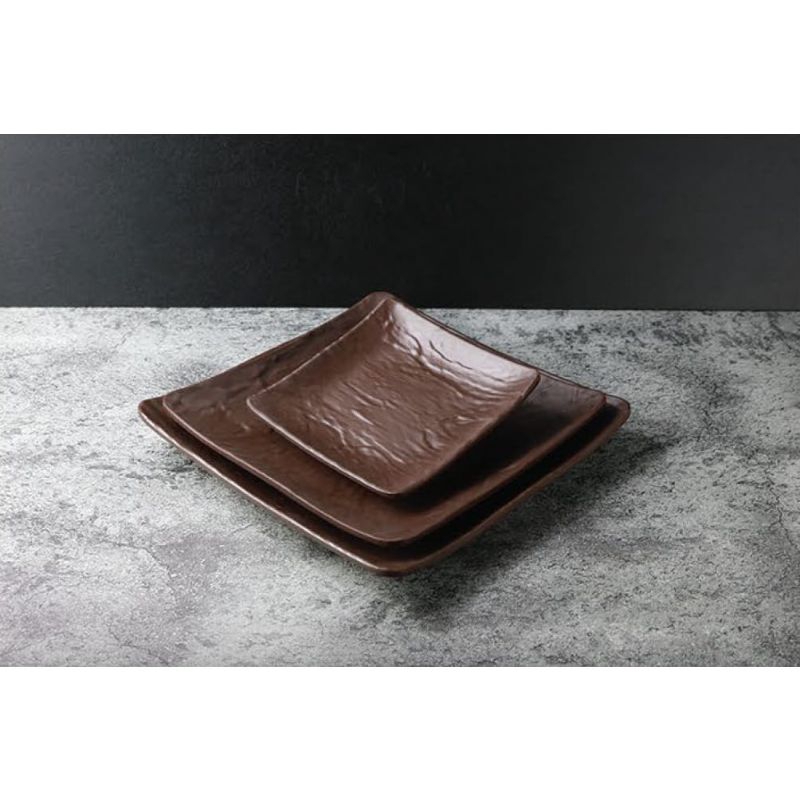 Jual Piring kotak relief melamin stone ukuran 10 inch - piring cafe ...