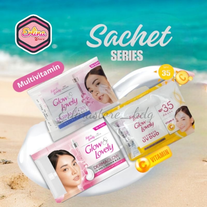 Jual " ERLINA" Glow and Lovely(Fair&lovely) Cream sachet(Kemasan Baru) | Shopee Indonesia