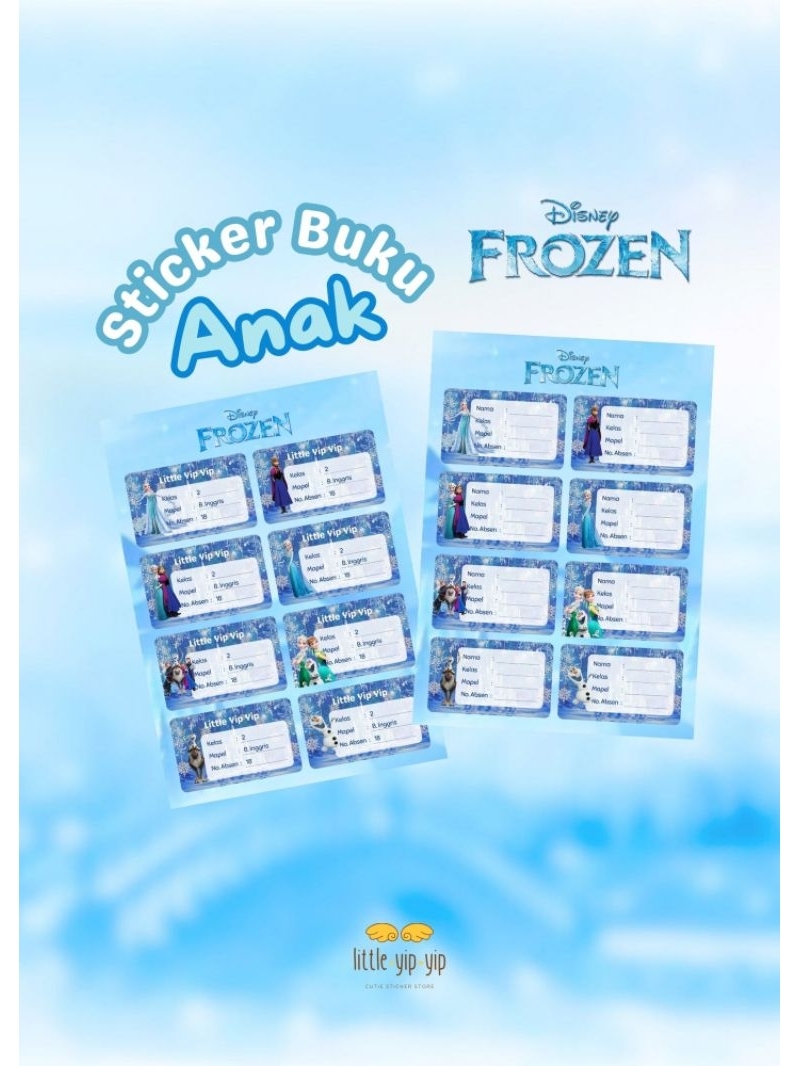 Jual Stiker / Label Buku Pelajaran Anak (Nama Kelas Mapel) Frozen ...