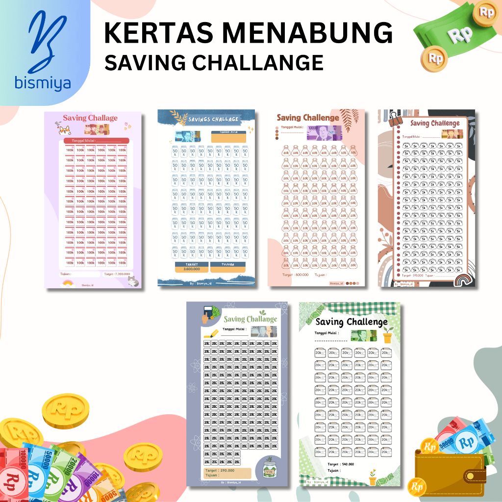 Jual Isi binder A6 saving challenge HVS (KERTAS SAJA) / kertas menabung A6 / loose leaf | Shopee ...