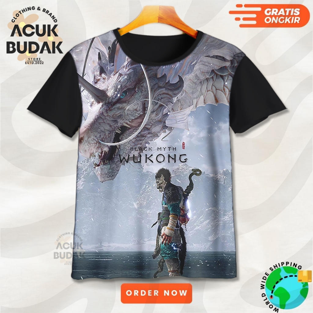 Jual Baju Kaos Anak Game Viral Black Myth Wukong V9 / Pakaian Anak Laki ...