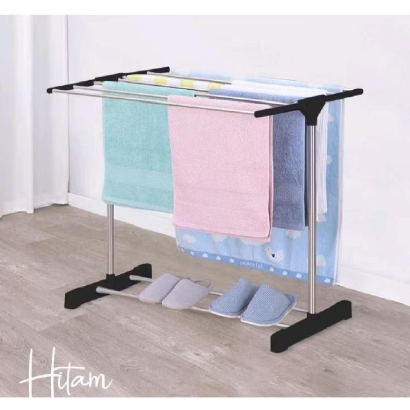 Jual jemuran baju stainless minimalis hemat tempat jemuran portable ...