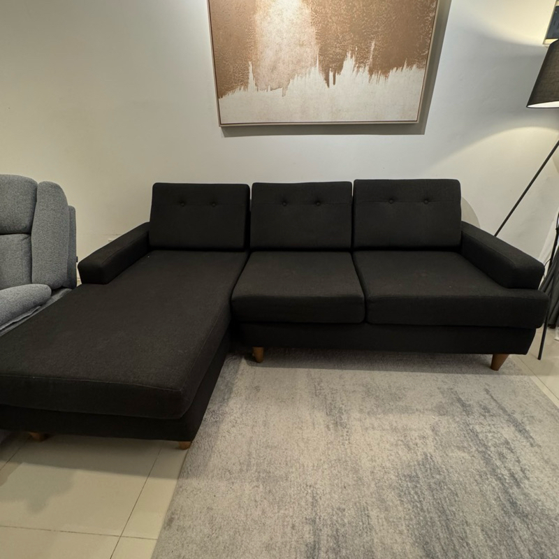 Jual Sofa L hitam living room sofa ruang tamu ruang keluarga (TIESDECO ...