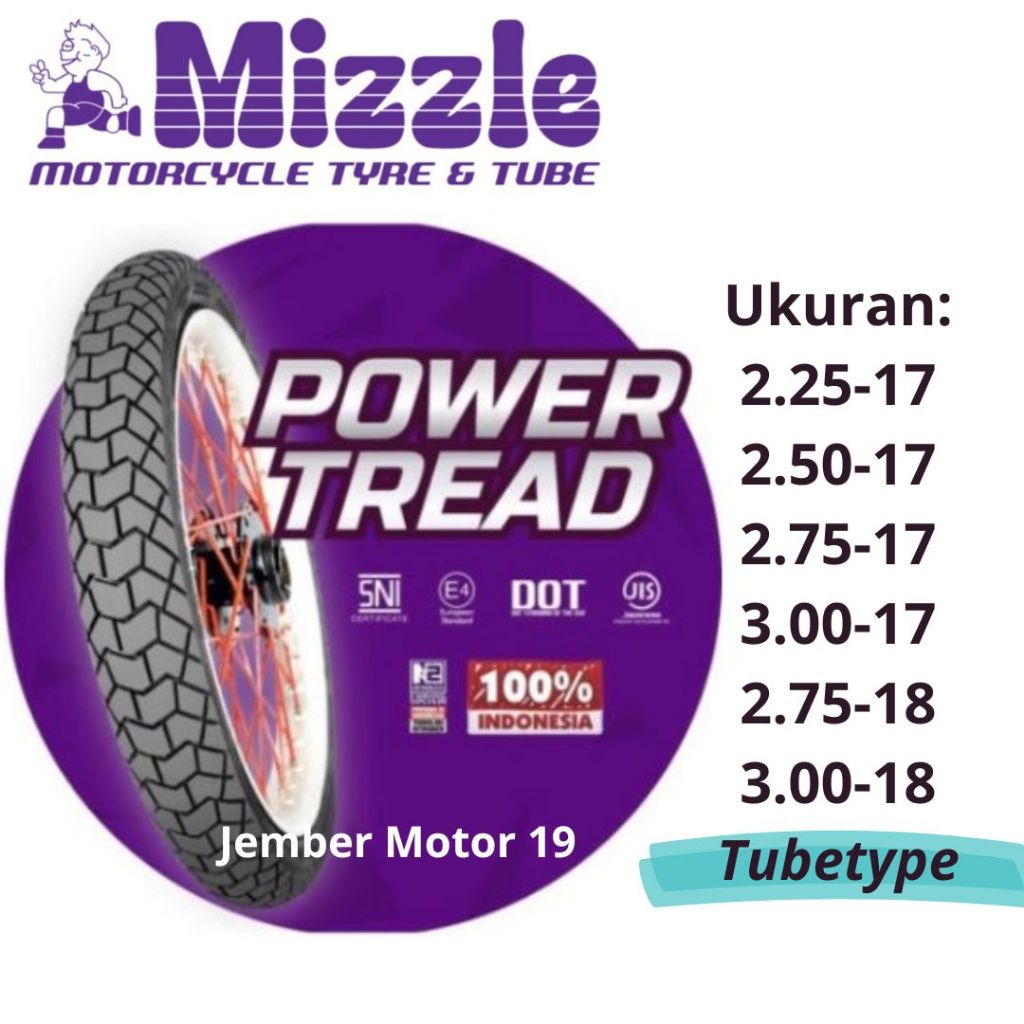 Jual Ban Motor MIZZLE Power Tread 225-17/ 250-17/275-17/300-17/ 275-18/ ...