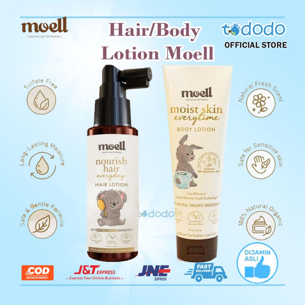 Jual Moell Hair/Body Lotion 100ml - Nourish Hair Everyday - Menutrisi ...