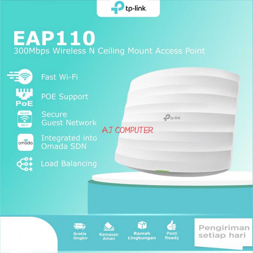 Jual TP-LINK EAP110 Wireless AP N300 Ceiling Mount Access Point ...