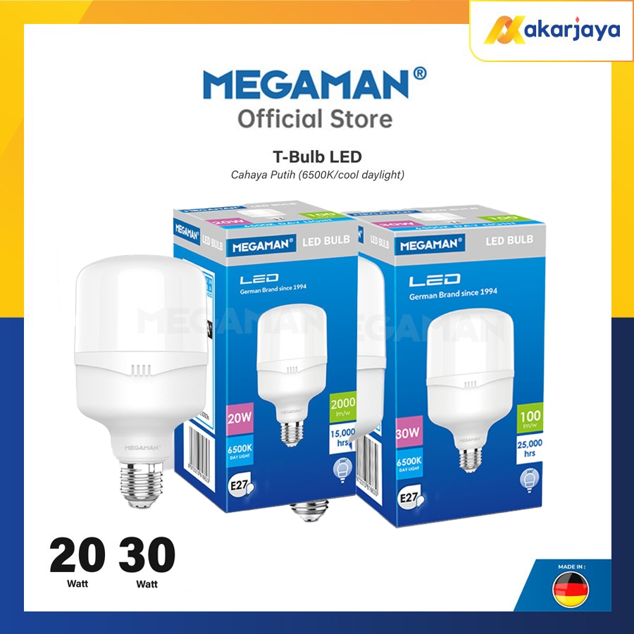 Jual Lampu LED Bohlam Megaman T Bulb YTT80Z1 YTT100Z1 Cahaya Putih 20W 30W | Shopee Indonesia