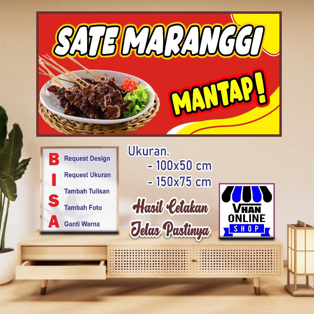 Jual Cetak Spanduk Banner Usaha Sate Maranggi Dengan Request Ukuran ...