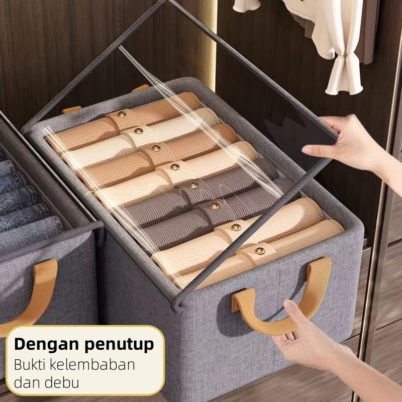 Jual dengan penutup,tahan debu storage box Lipat kotak penyimpanan baju ...