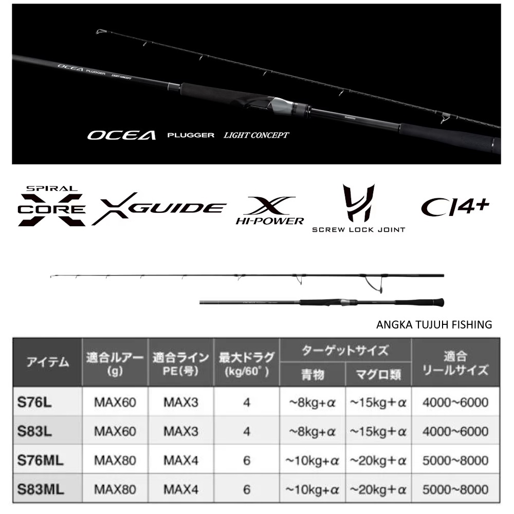 Jual Shimano Ocea Plugger Light 2024 Offshore Casting Popping Game Series Joran Pancing | Shopee ...