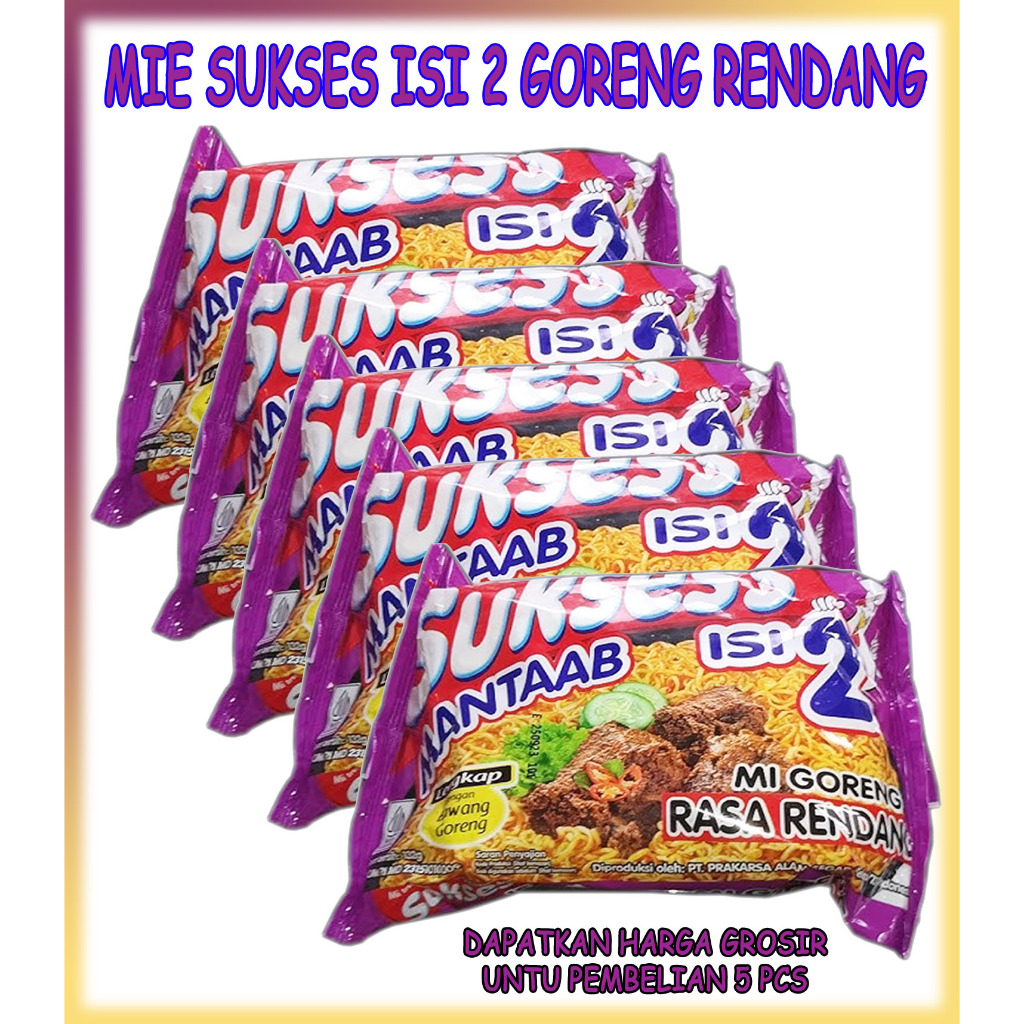 Jual Mie Suksess Sukses Mie Instan Goreng Rendang 132 gram dijual ...