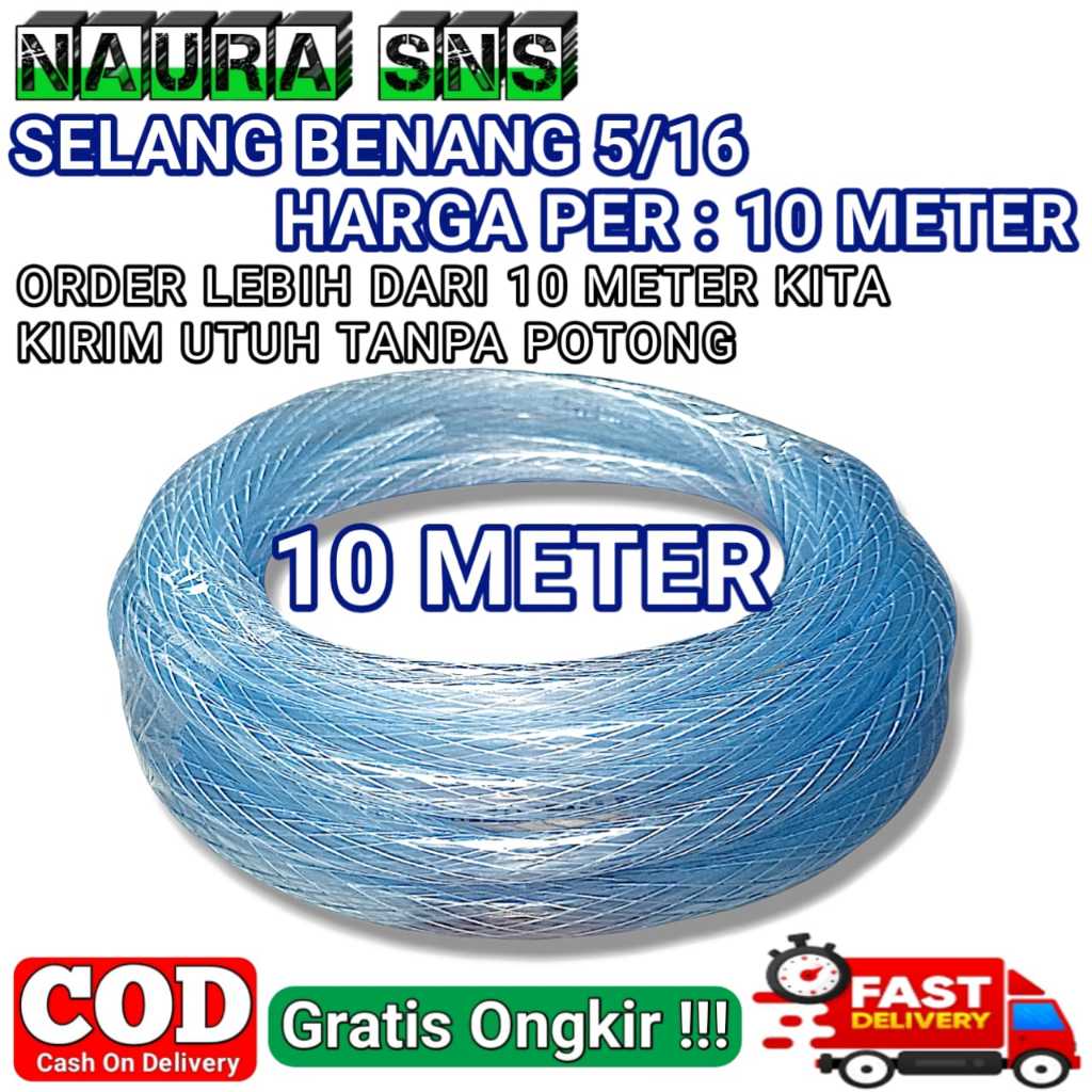 Jual Selang benang serat 5/16 x 10m / Selang hidroponik 7mm x 10m ...