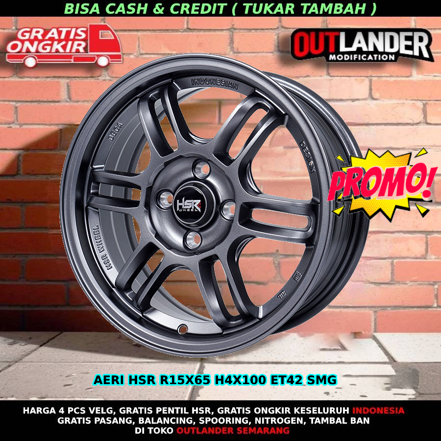 Jual Velg hsr aeri r15 lubang 4 avanza xenia livina confero jazz yaris baleno lancer pelek ring ...