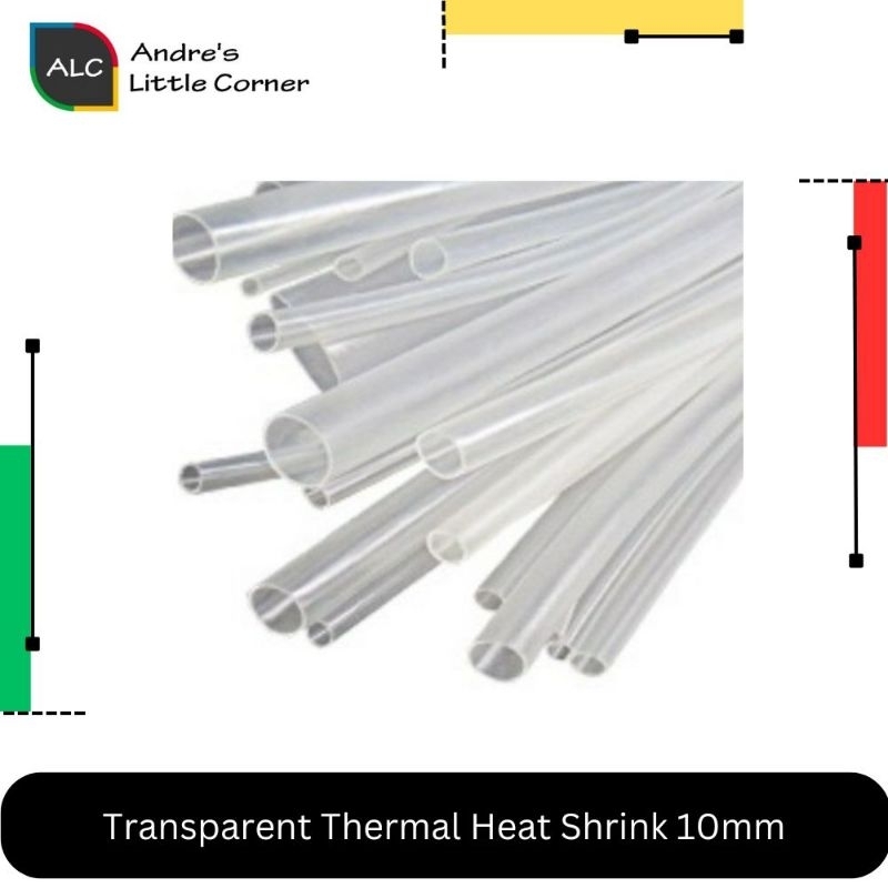 Jual Heat Shrink Tube Selang Bakar Transparan Transparent Bening 10mm ...