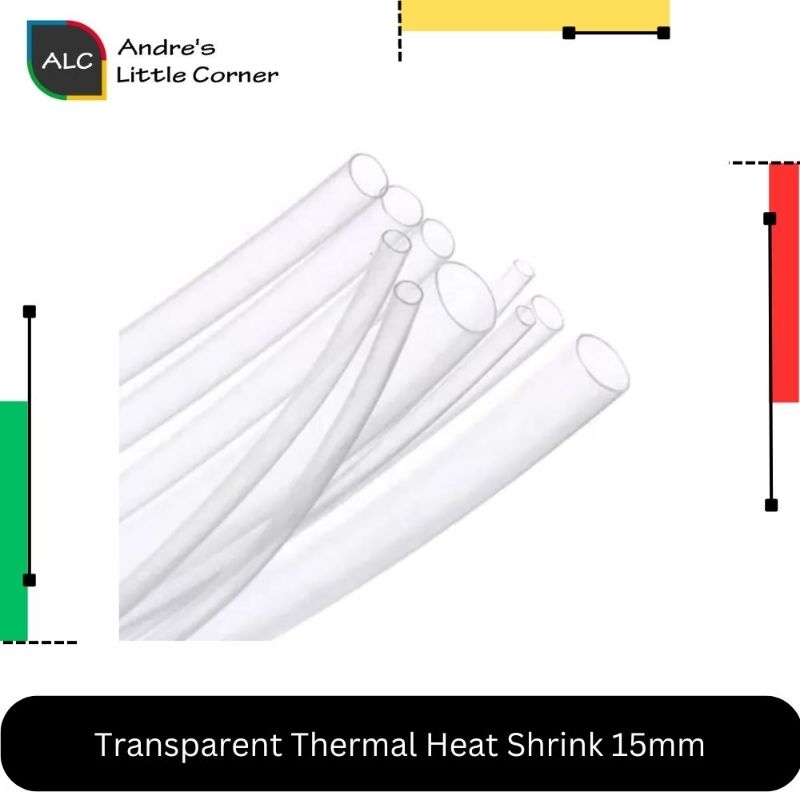 Jual Heat Shrink Tube Selang Bakar Transparan Transparent Bening 15mm ...