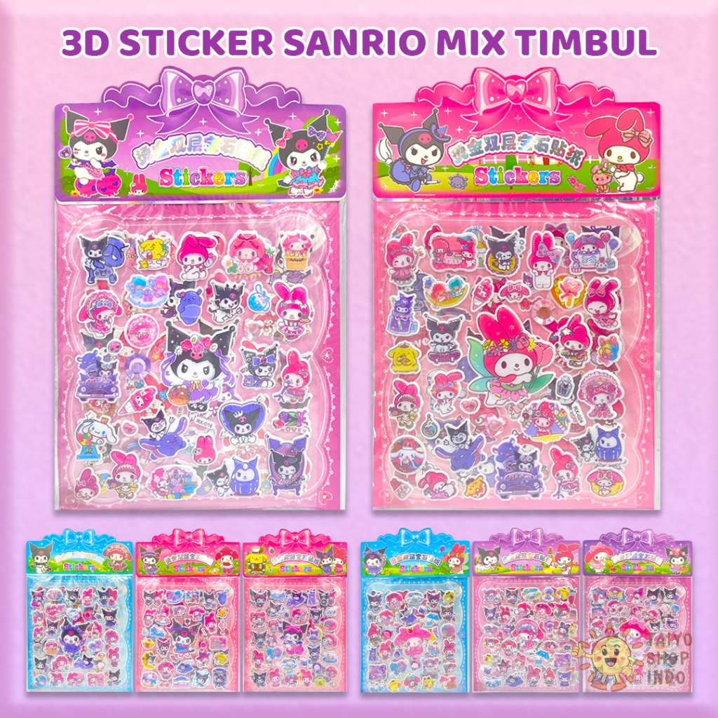 Jual TAIYO 3D Sticker Sanrio Mix 27x18cm Timbul Stiker Tempel Karakter ...