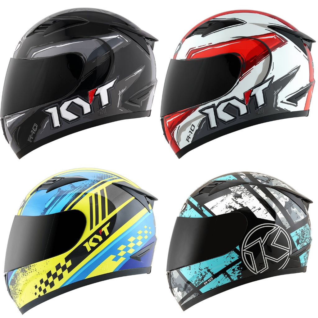 Jual HELM FULL FACE KYT R10 MOTIF ALL SERIES ORIGINAL DOT SNI | Shopee ...
