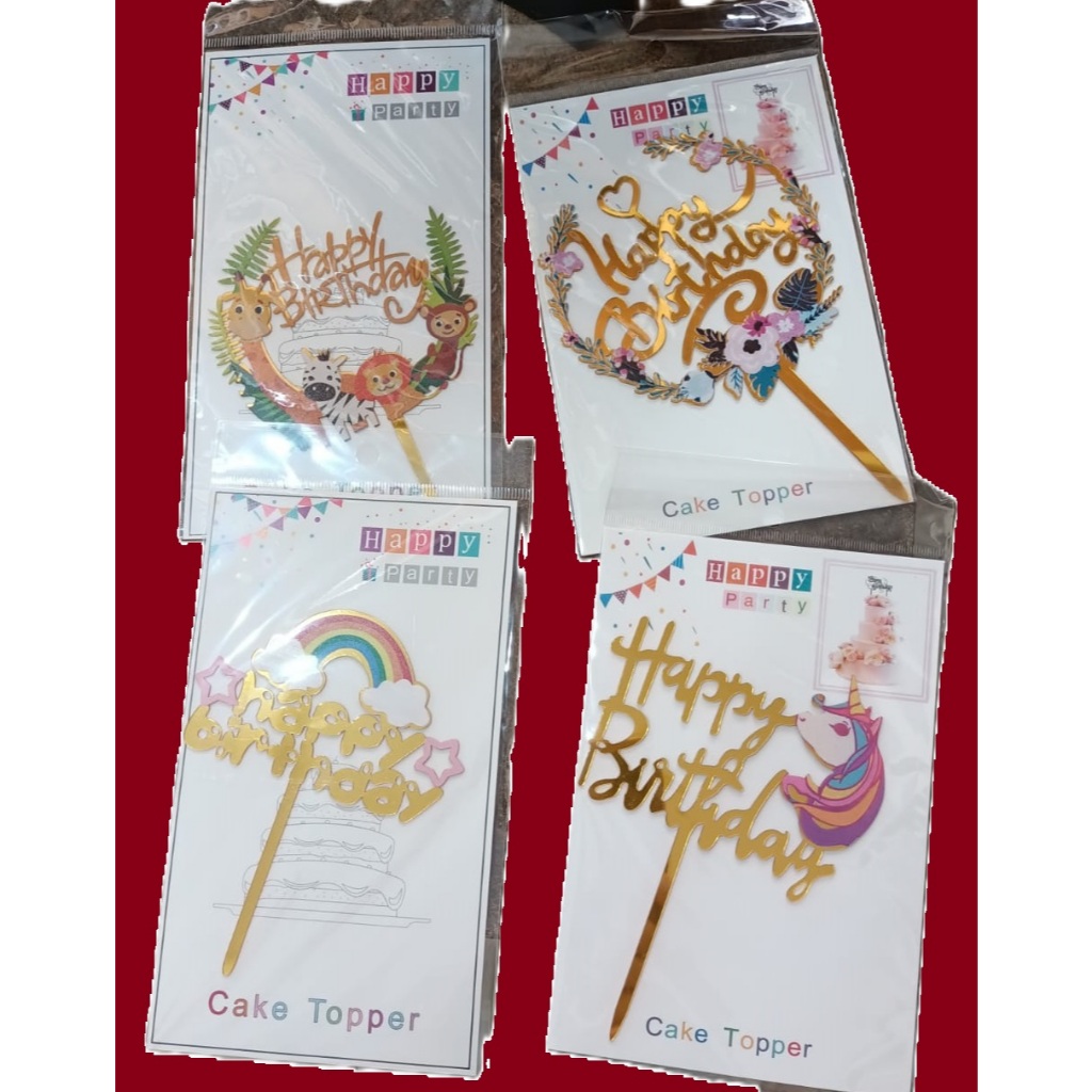 Jual Topper HBD Gold MOTIF Besar (Premium) | Shopee Indonesia