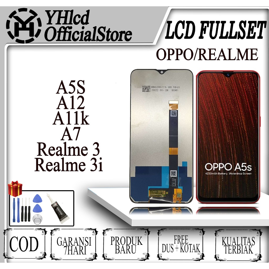 Jual 【ORI】LCD Touchscreen OPPO A5S/A7/A12/A11K/Realme 3/3i Fullset Garansi 1 Tahun + LEM FREE ...