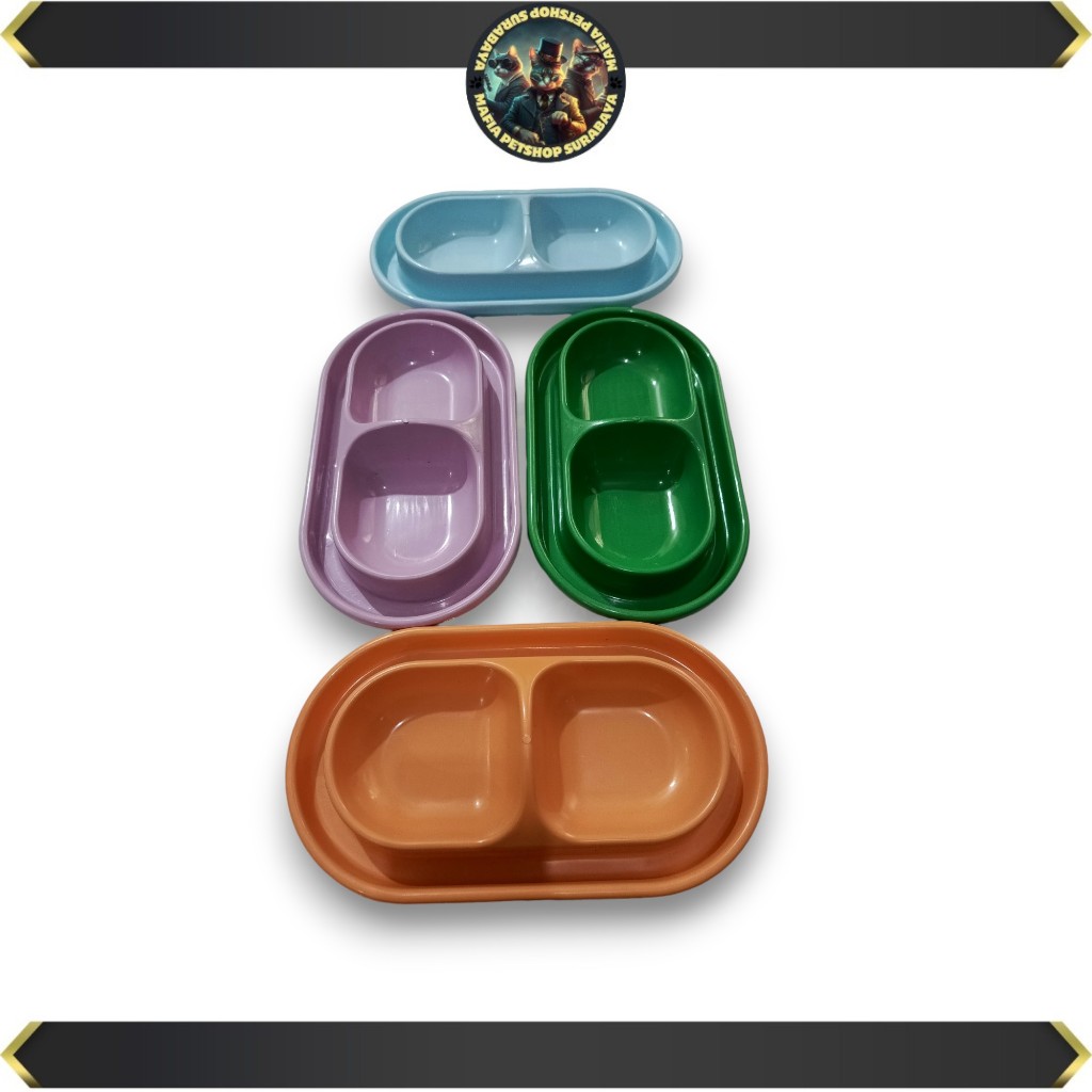 Jual Tempat makan minum hewan kucing dan anjing duoble plate anti semut ...