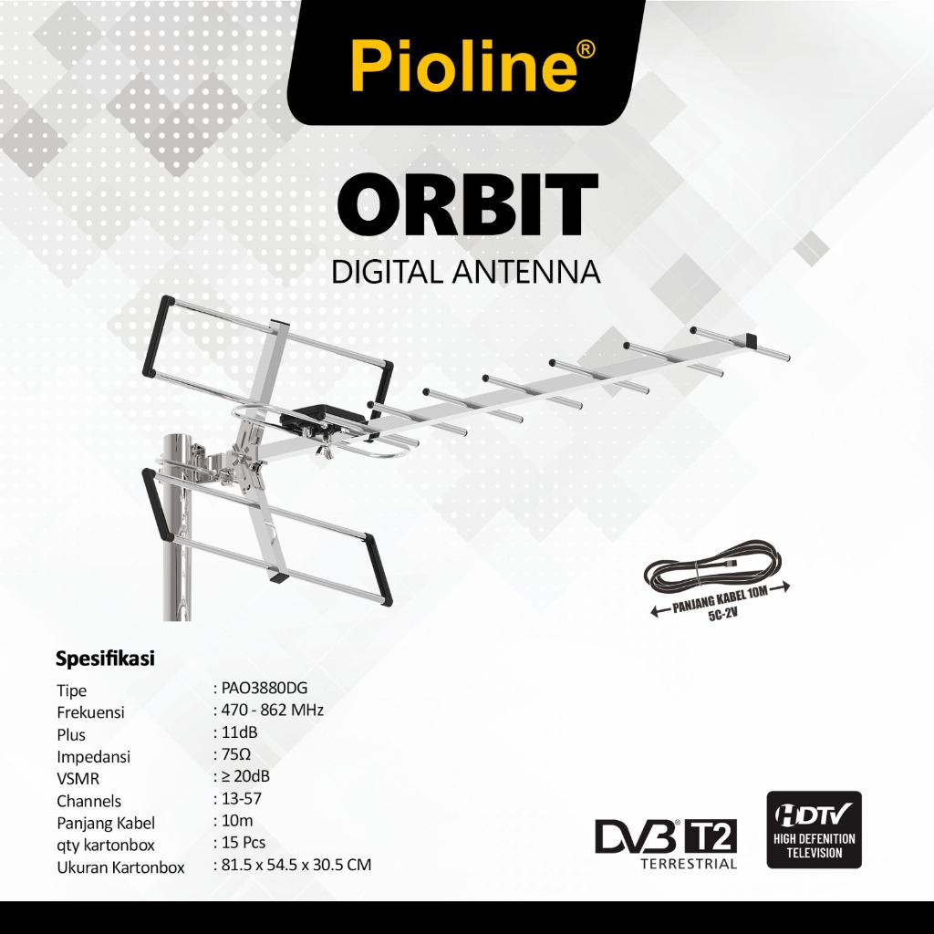 Jual Antena TV Digital Orbit PAO3880DG Pioline | Shopee Indonesia