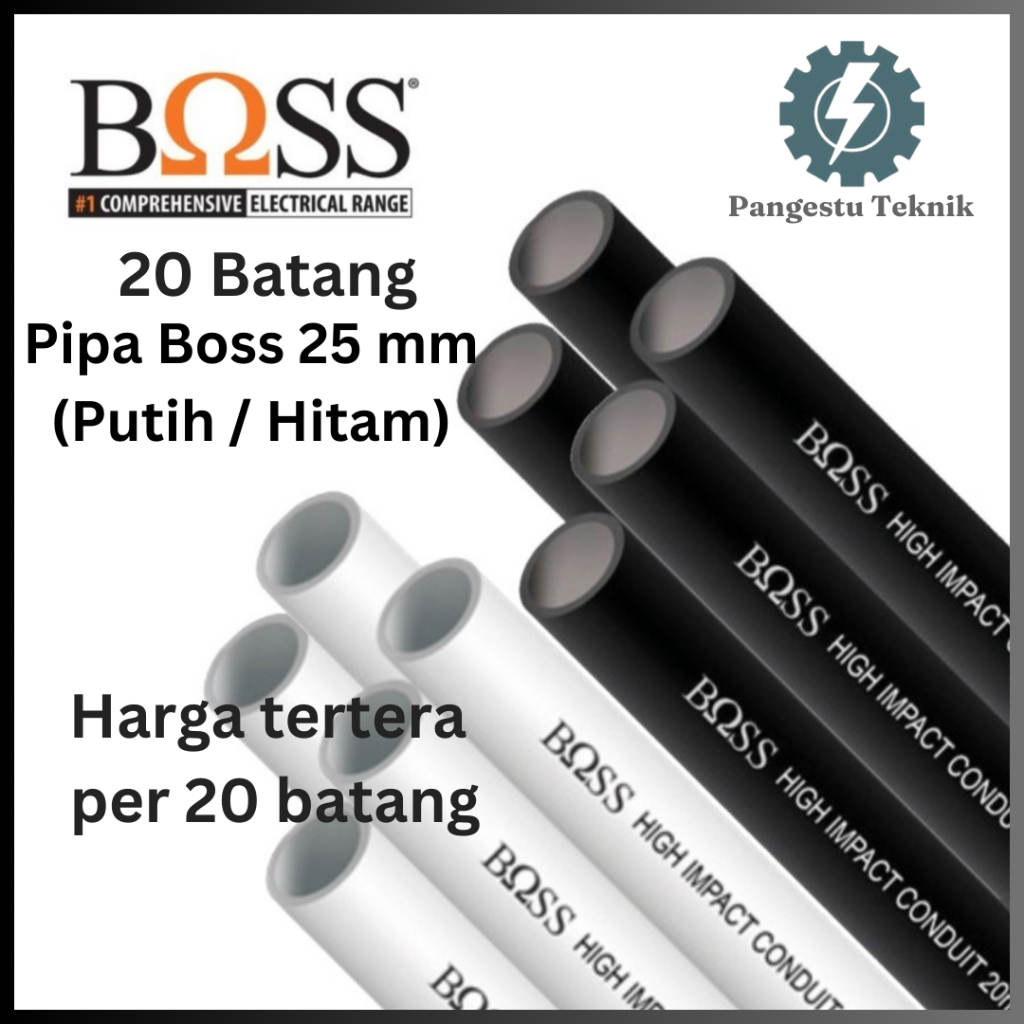 Jual Pipa High Conduit BOSS 25 mm - Hitam / Putih (Harga tertera per 20 ...