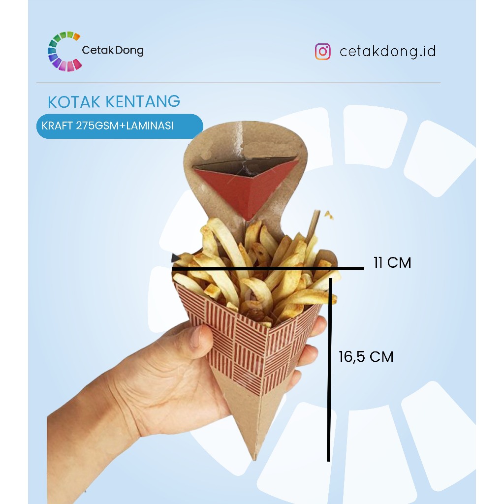 Jual BOX KEMASAN GORENGAN KENTANG GORENG CHURROS BROWN KRAFT | Shopee ...