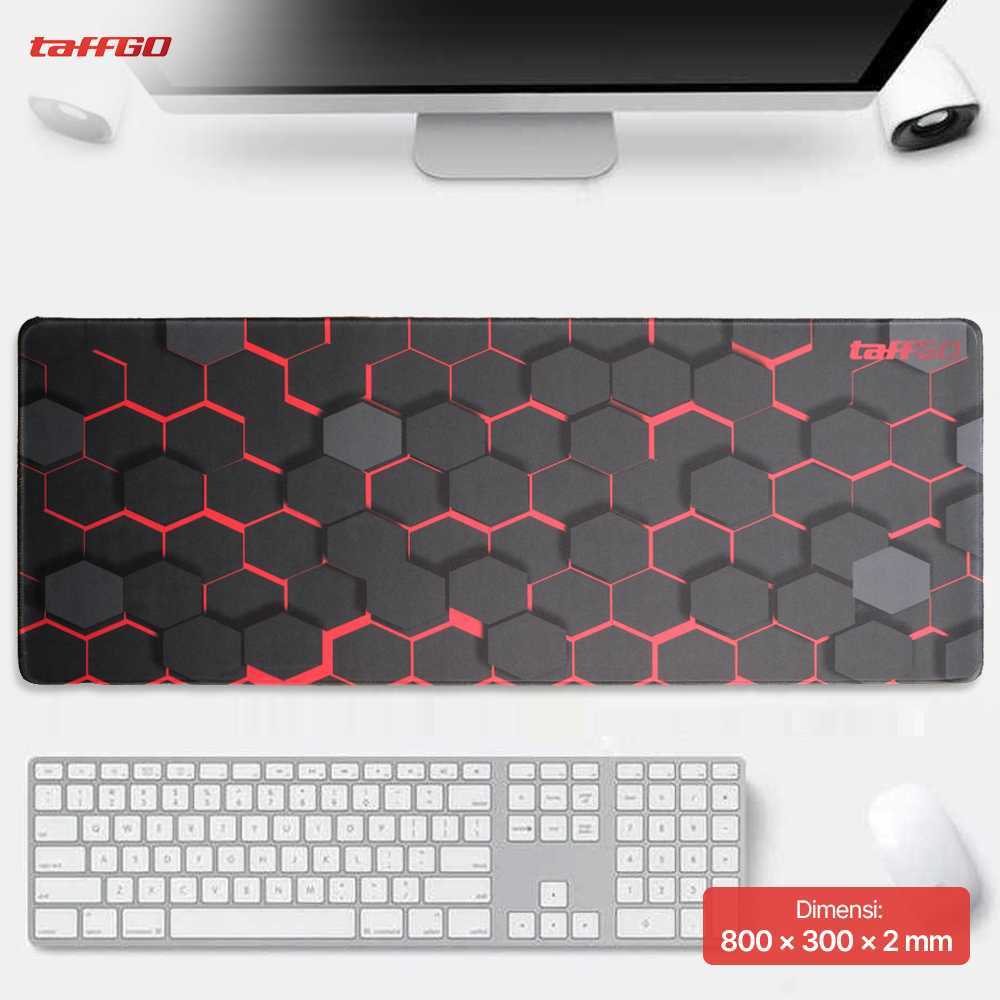 Jual Gaming Mouse Pad XL Besar Panjang Desk Mat Motif Red Hexagon ...