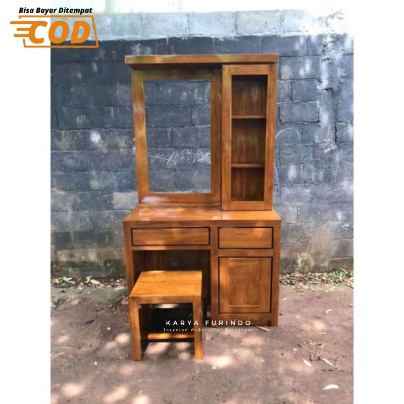 Jual MEJA RIAS MINIMALIS KAYU JATI, TOLET MINIMALIS JATI MEBEL JEPARA | Shopee Indonesia