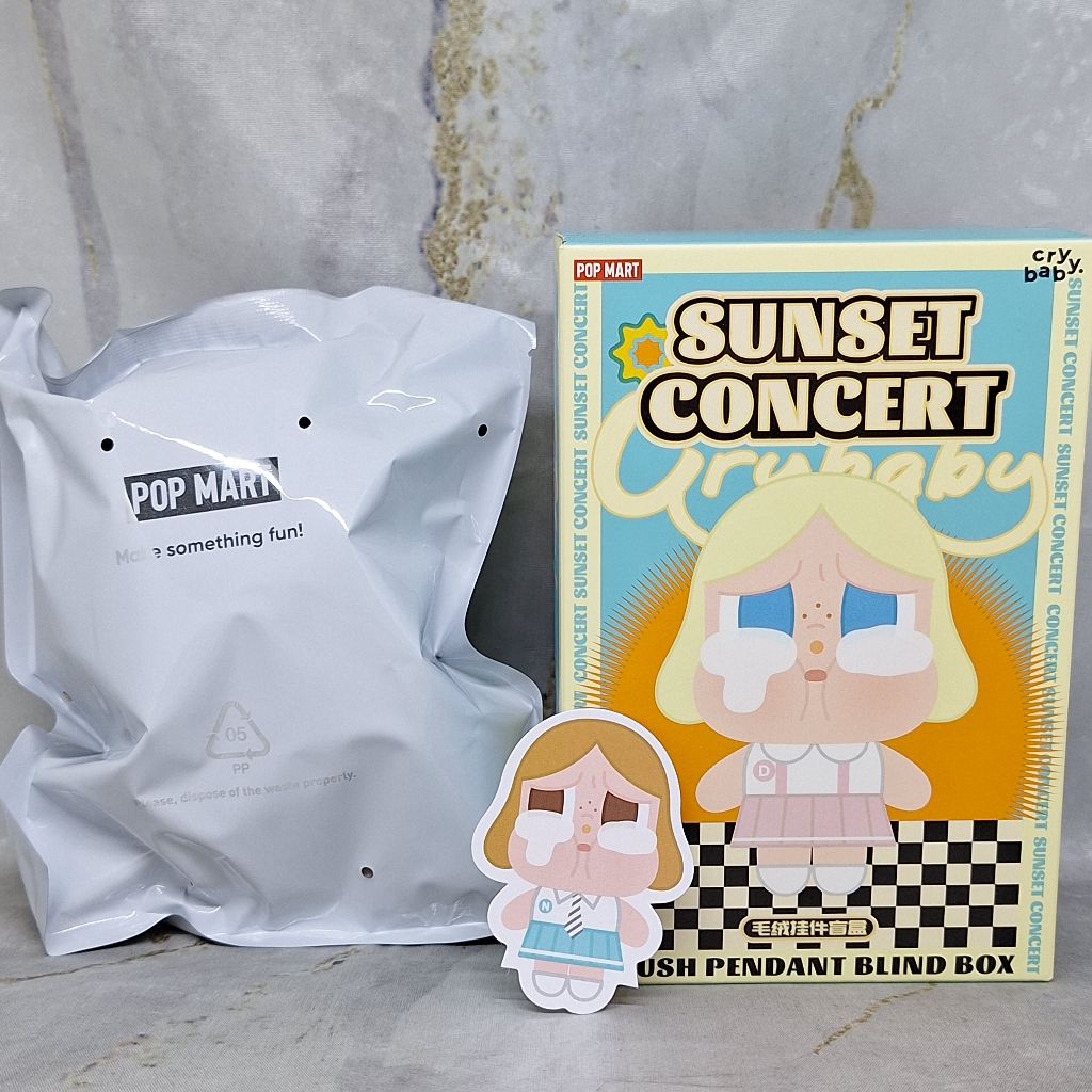 Jual Pop Mart Sunset Concert Cry Baby Original Beige Blue Popmart Plush ...