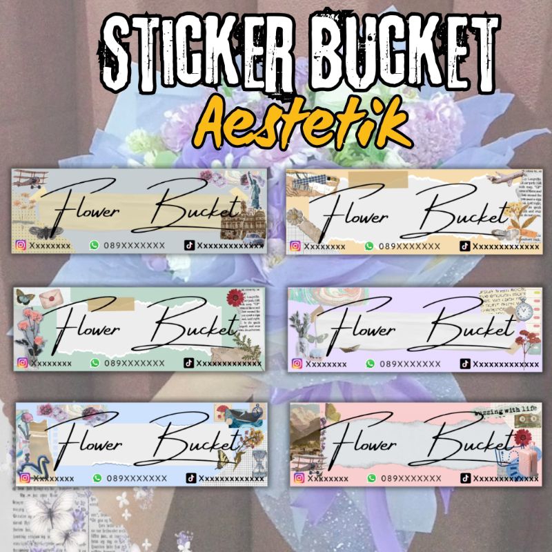 Jual Stiker Buket Aestetik / Bunga / Sticker Bouquet / Stiker Bucket ...