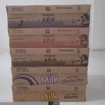 Jual Diamond susu UHT mini ( 1 dus 40 pcs x 125ml ) rasa COKLAT / FULL ...
