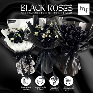 Jual 8.8 SALE - Buket Bunga Mawar Hitam | Buket Bunga Cowok | Buket ...