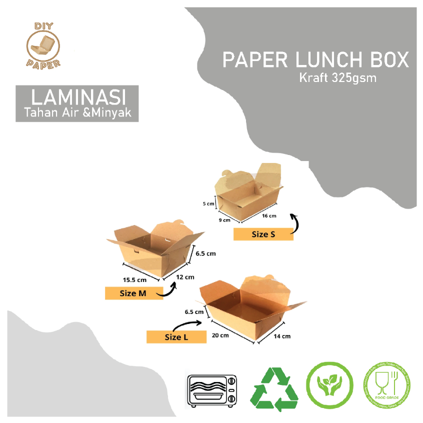 Jual PAPER DELI BOX FOOD (MODEL 1 UKURAN S, M, L ) PAIL PAPER LUNCH BOX ...