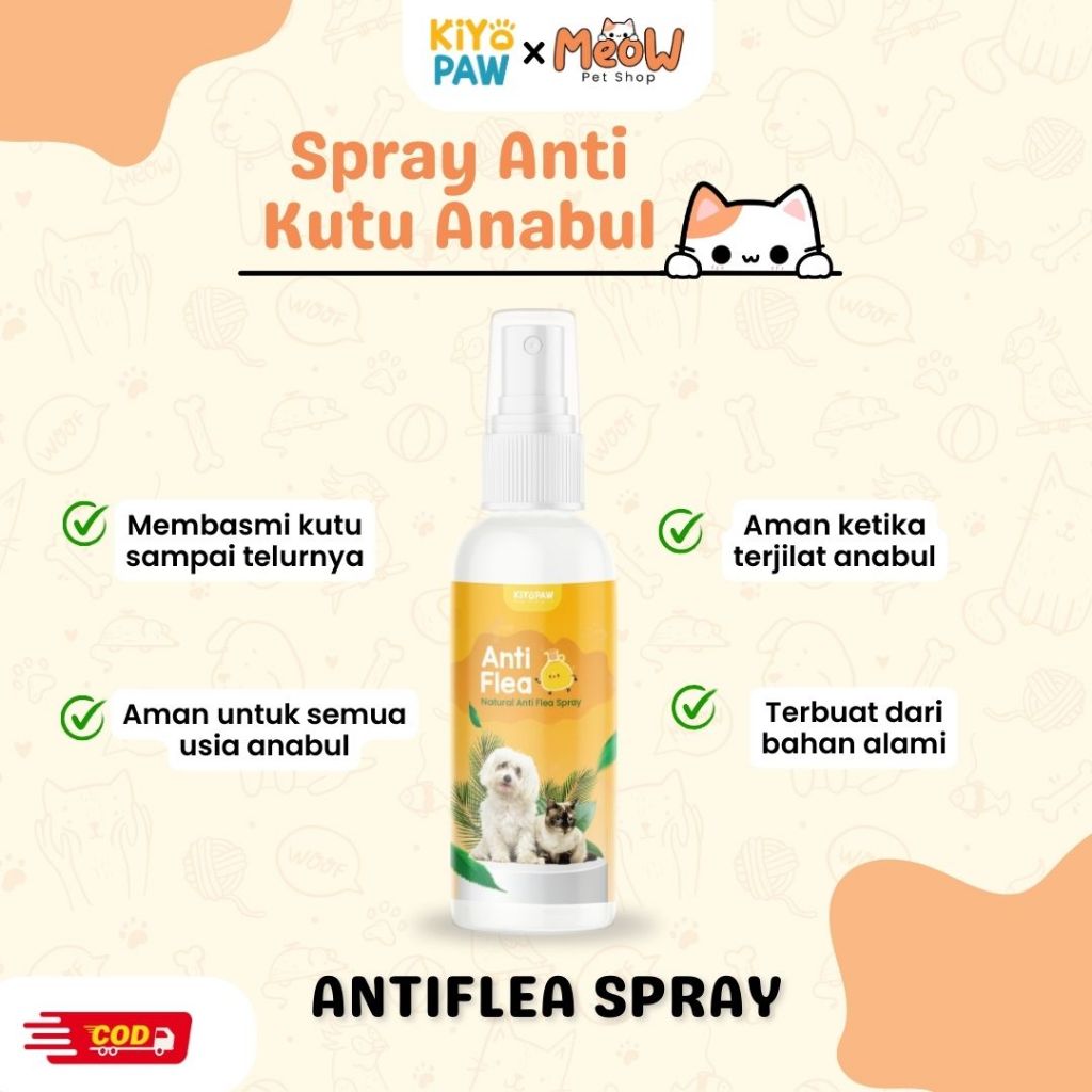 Jual ANTI FLEA SPRAY penghilang kutu kucing kutu kucing ampuh KIYOPAW ...