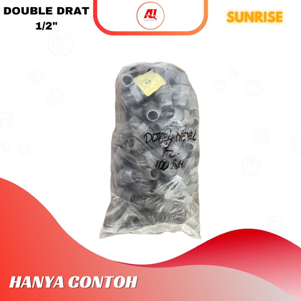 Jual Double Drat/Nepel Merk Sunrise Size 1/2" Perpack | ISI 100 PCS ...