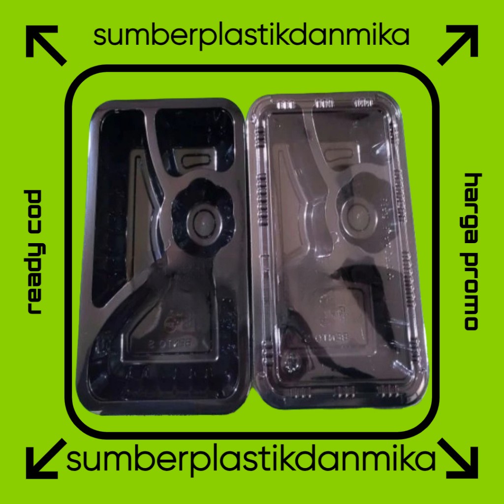 Jual Mika Bento S (Mini) / Tempat Makan / Lunch Box Bento Hitam 1 pack ...
